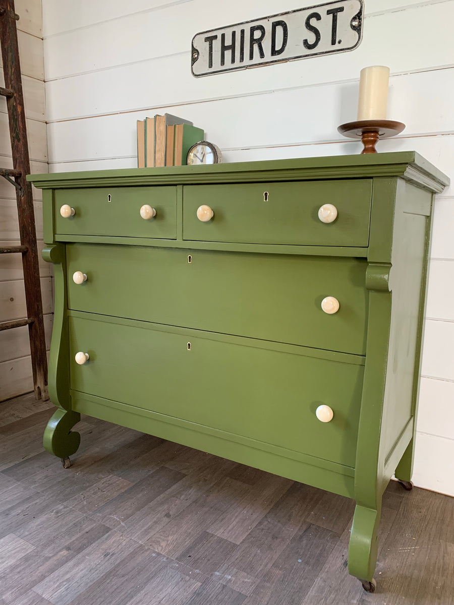 Cream and White Striped Bone Knob | Shackteau Interiors, LLC